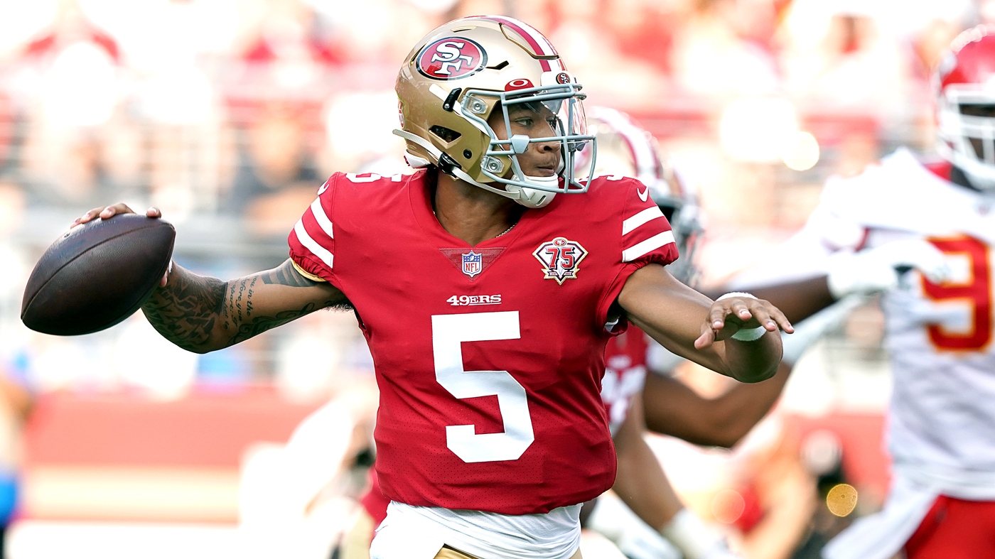 Online ad features 49ers rookie Trey Lance training with Jerry Rice ...