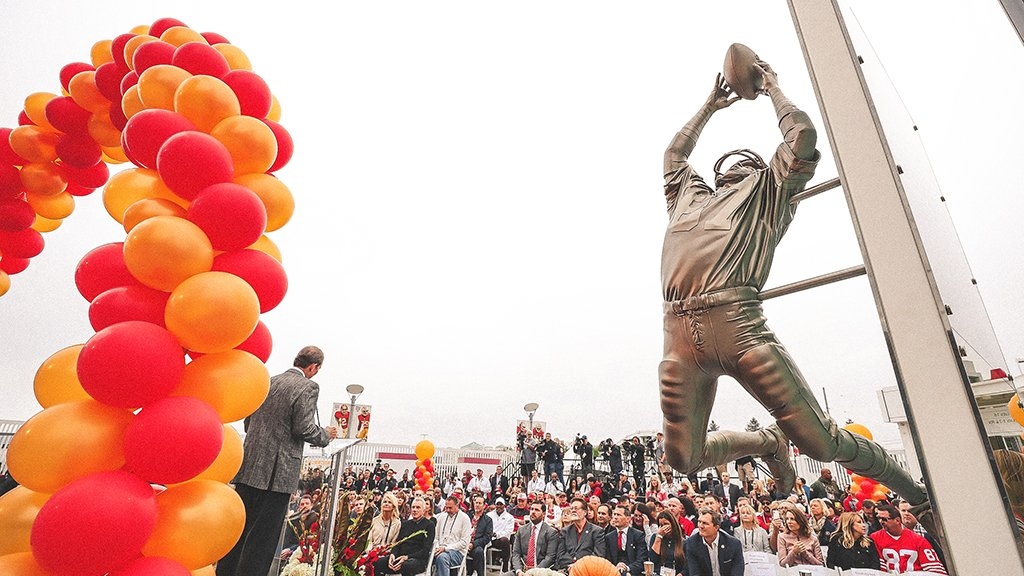 Watch: 49ers unveil statues of Dwight Clark and Joe Montana at Levi's ...